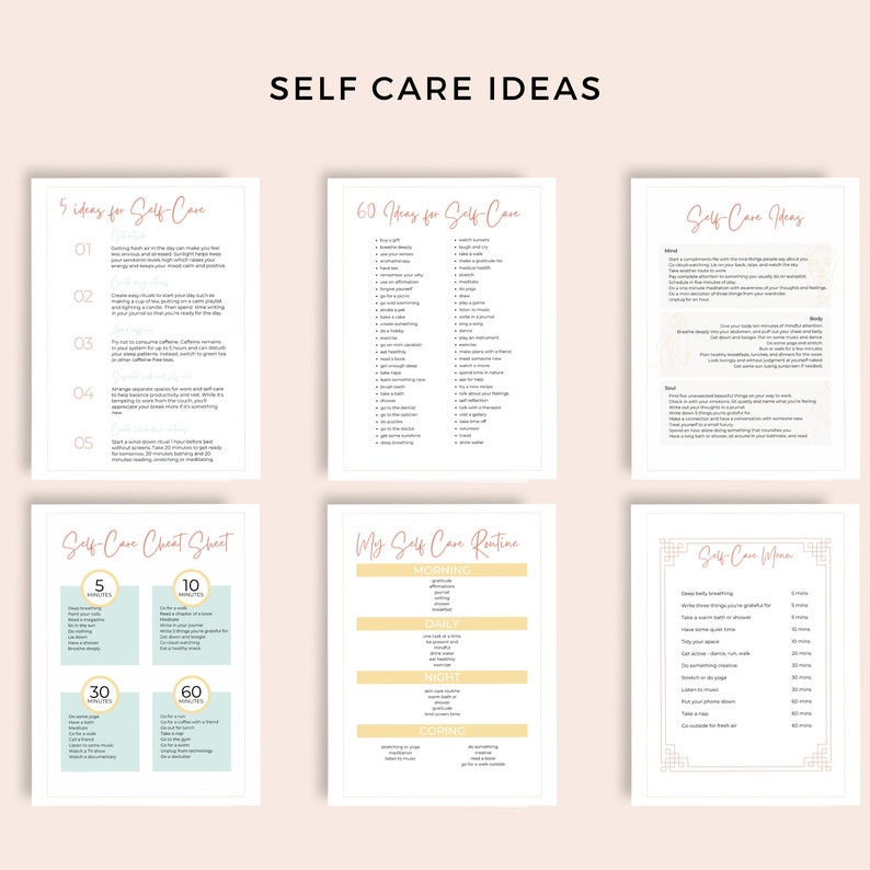 Self Care Planner, Printable, Self-care Ideas, Routines, Menopause ...