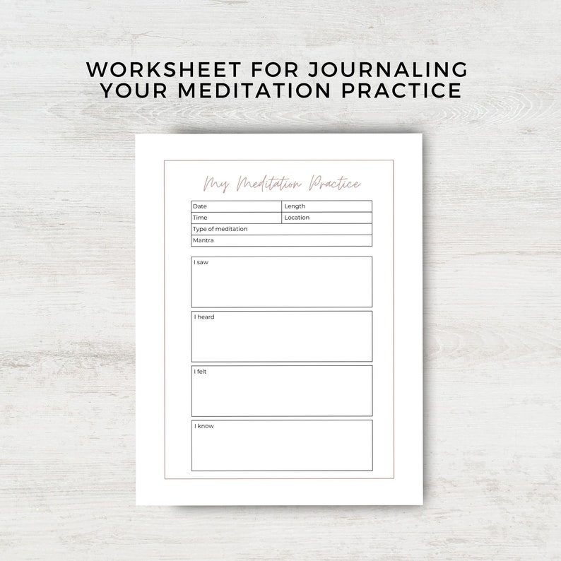 30 Day Meditation Challenge, Printable PDF, Ideas, Journal Template ...