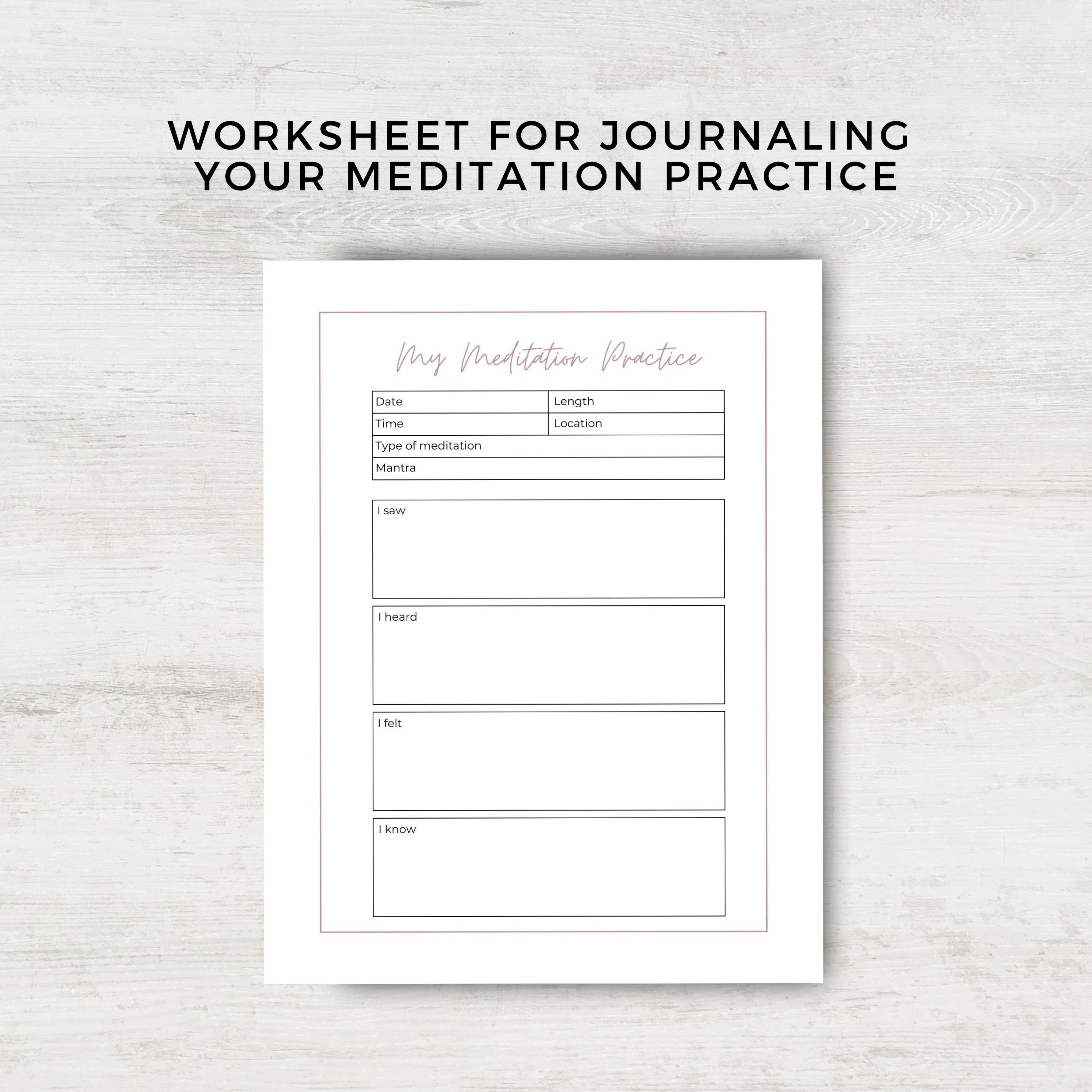 30 Day Meditation Challenge, Printable PDF, Ideas, Journal Template ...