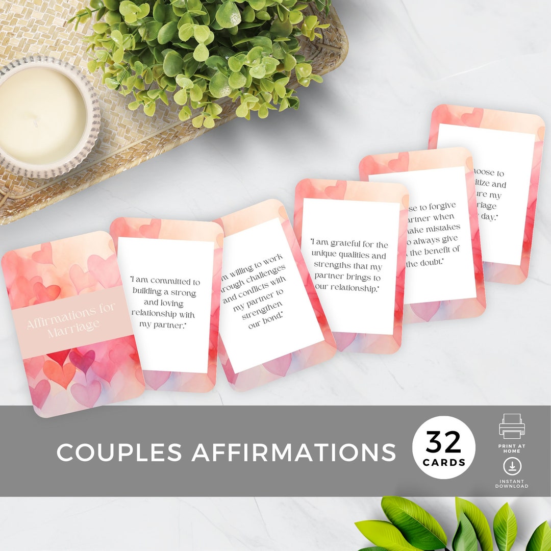 Couples Affirmation Cards, Relationship Encouragement Quotes, Positive ...