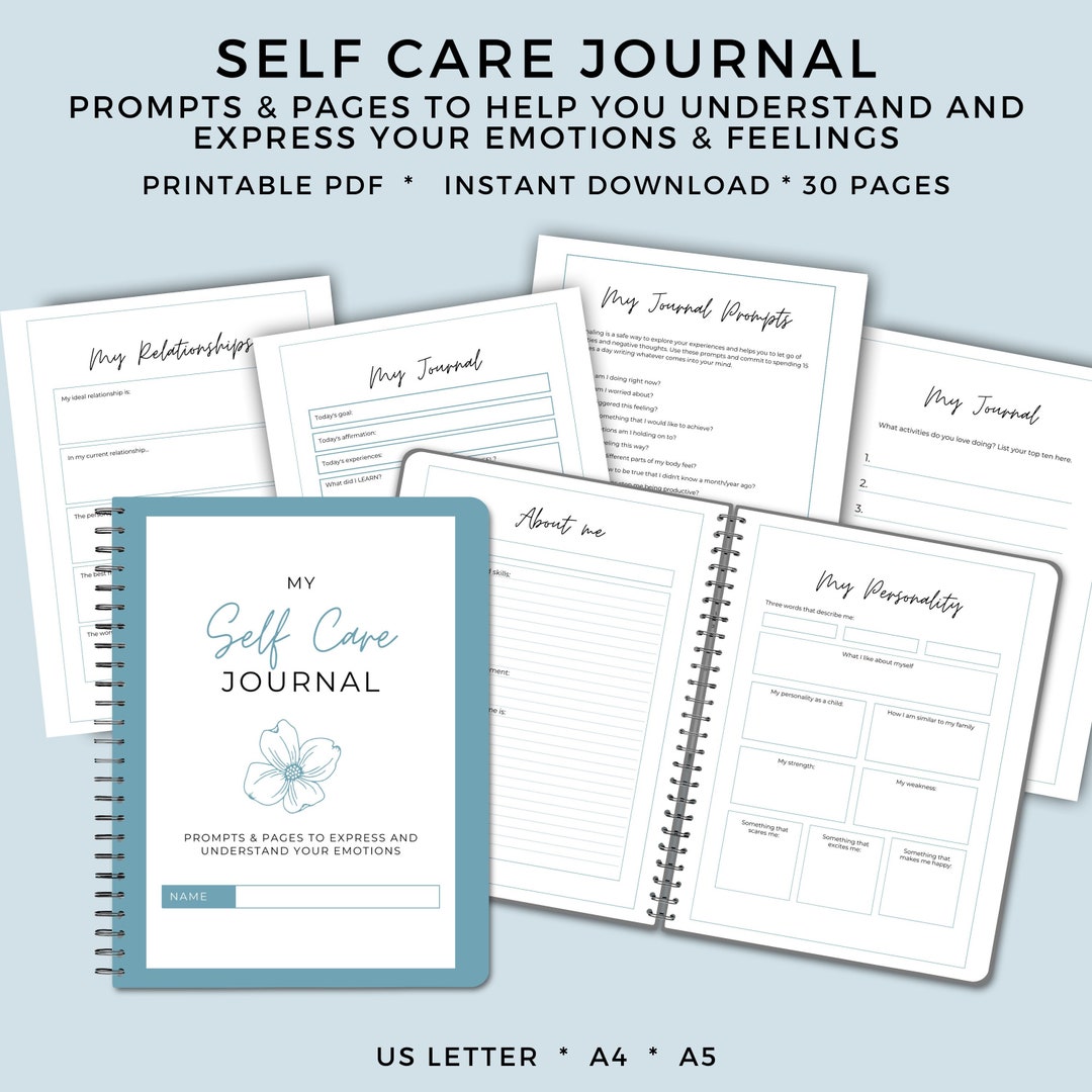 Self Care Journal Prompts, Daily Mindfulness Practice Worksheets ...