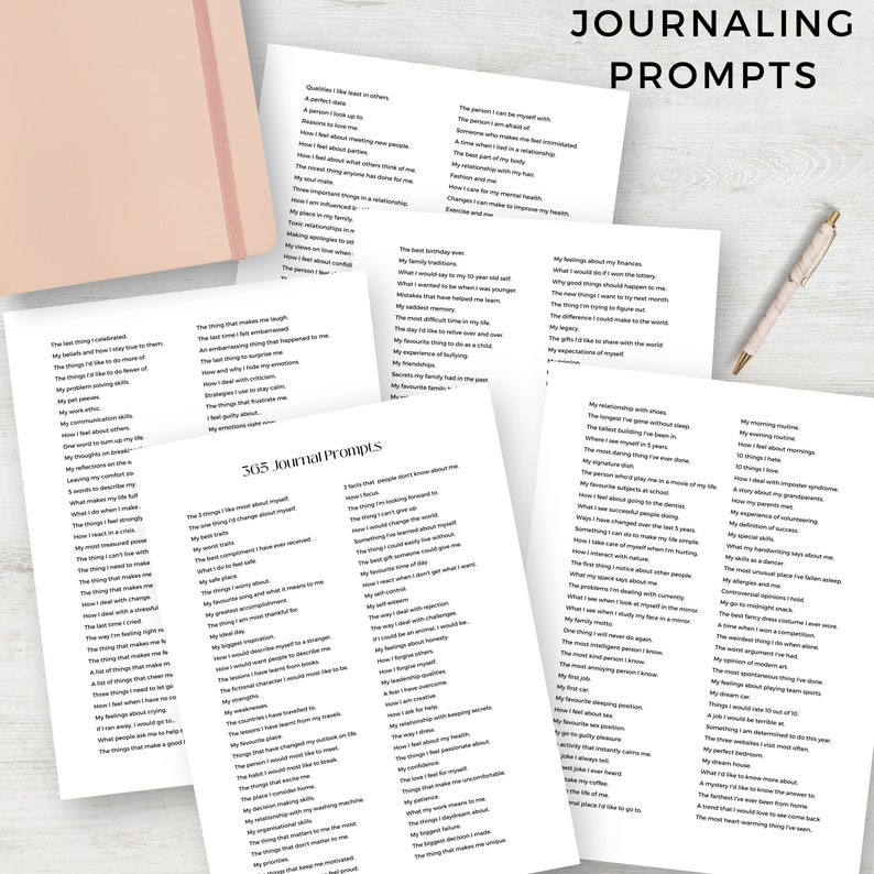 365 Journal Prompts PDF, Printable, Self Discovery, Beginners ...