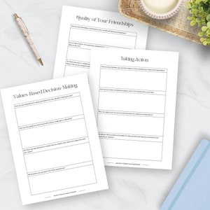 Self-discovery Worksheets for Personal Growth & Development, Guided ...