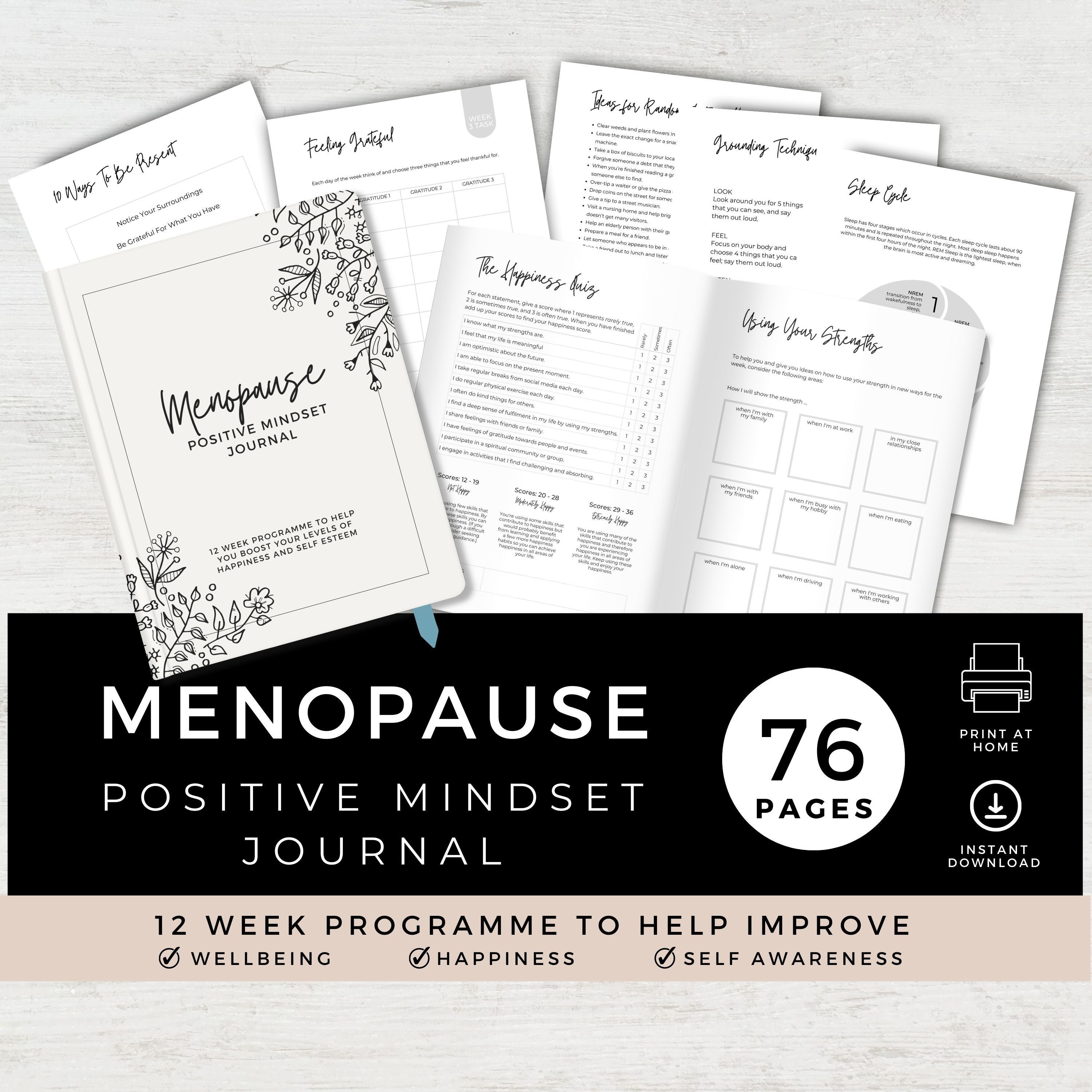 Printable Positive Mindset Journal Menopause Workbook Self - Etsy