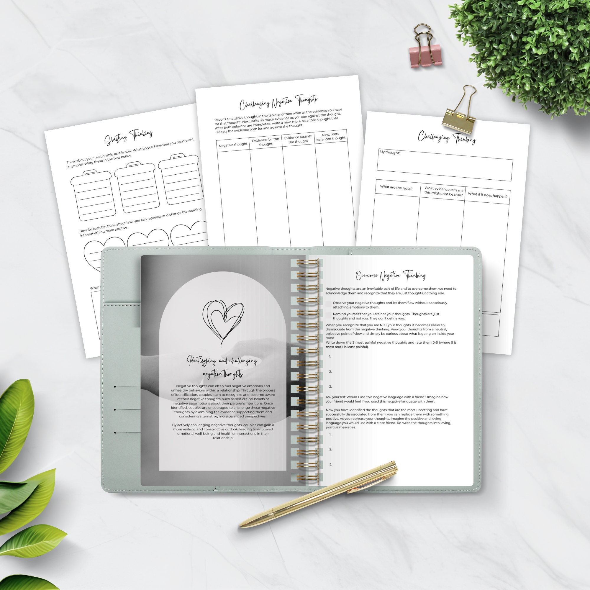 Worksheets for Couples Therapy, CBT Relationship Workbook ...