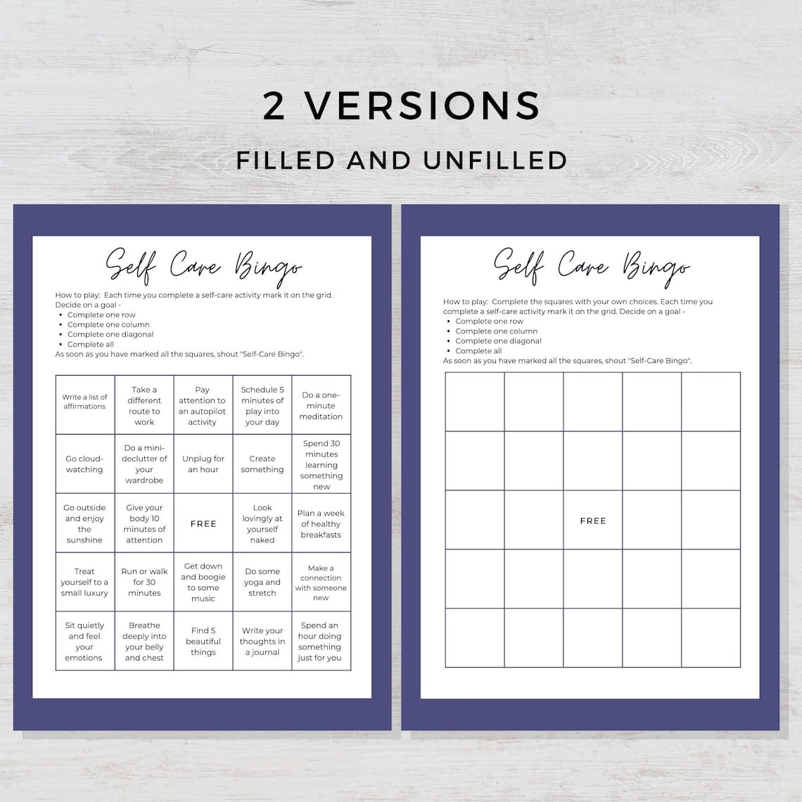 Self Care Bingo, Printable PDF, Self-care Challenge, Mindfulness ...