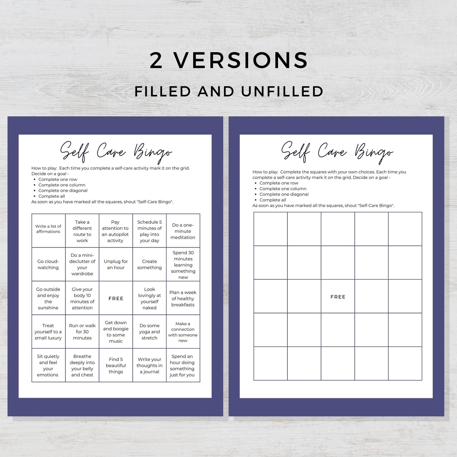 Self Care Bingo, Printable PDF, Self-care Challenge, Mindfulness ...