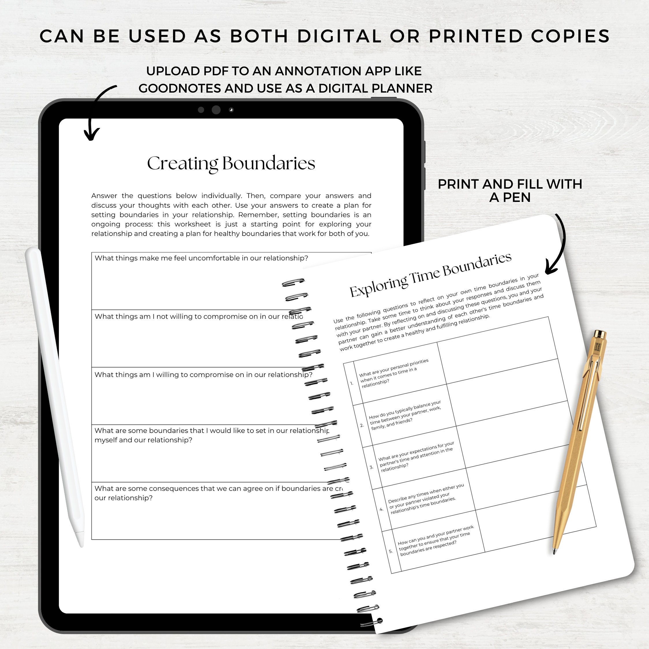 Boundaries Journal Prompts, Personal Boundary Reflection, Relationship ...