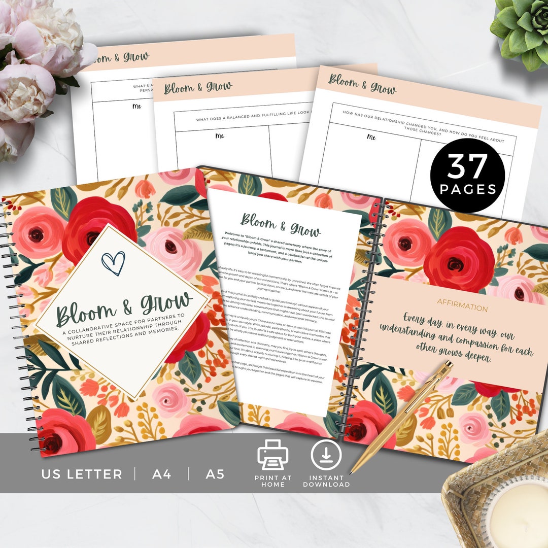 Couples Journal With Prompts and Questions, Relationship Therapy ...