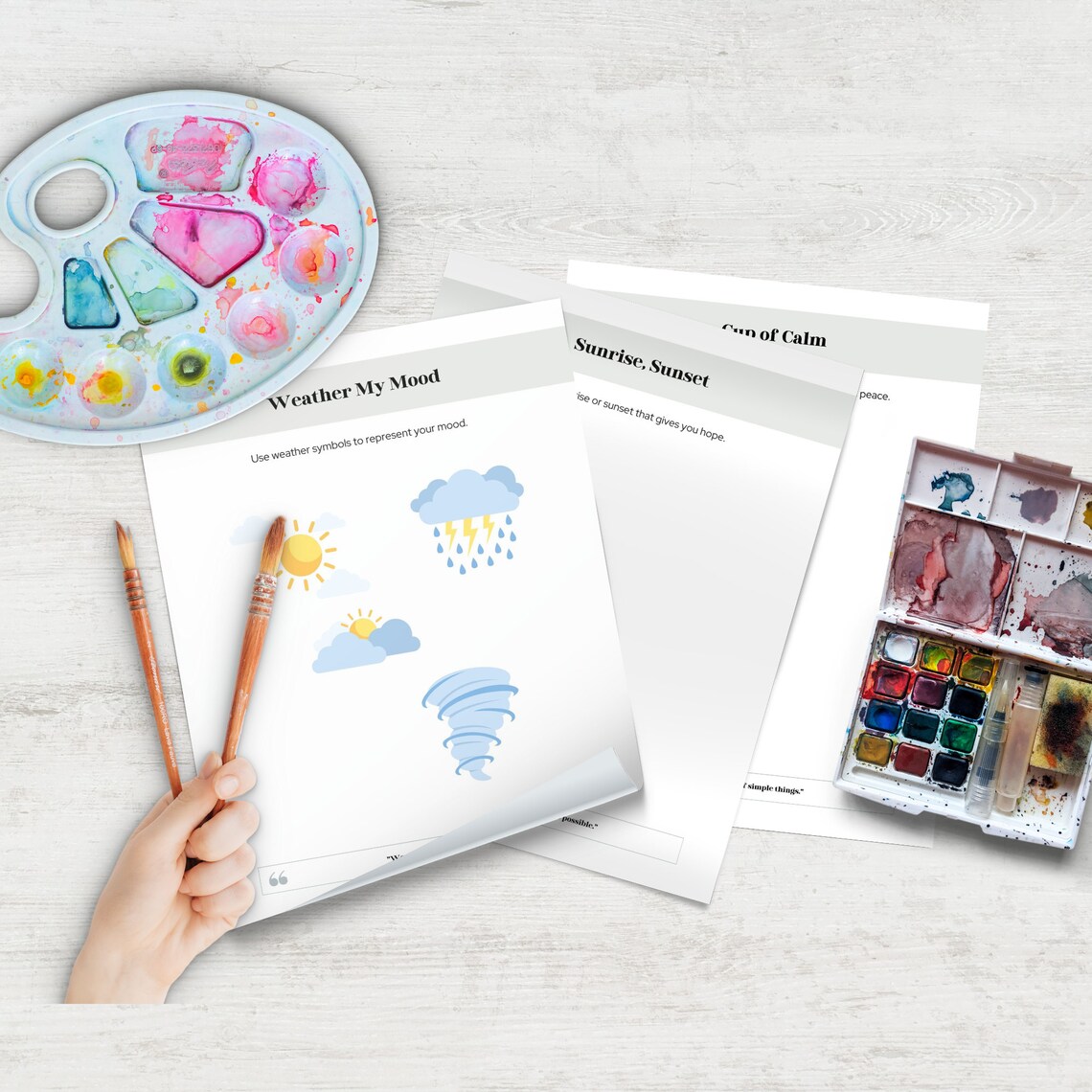 Art Therapy Journal Prompts for Teens, Mindfulness Self Care Activity ...