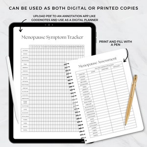 Menopause Symptom Tracker Workbook, Assessment Log, Perimenopause ...
