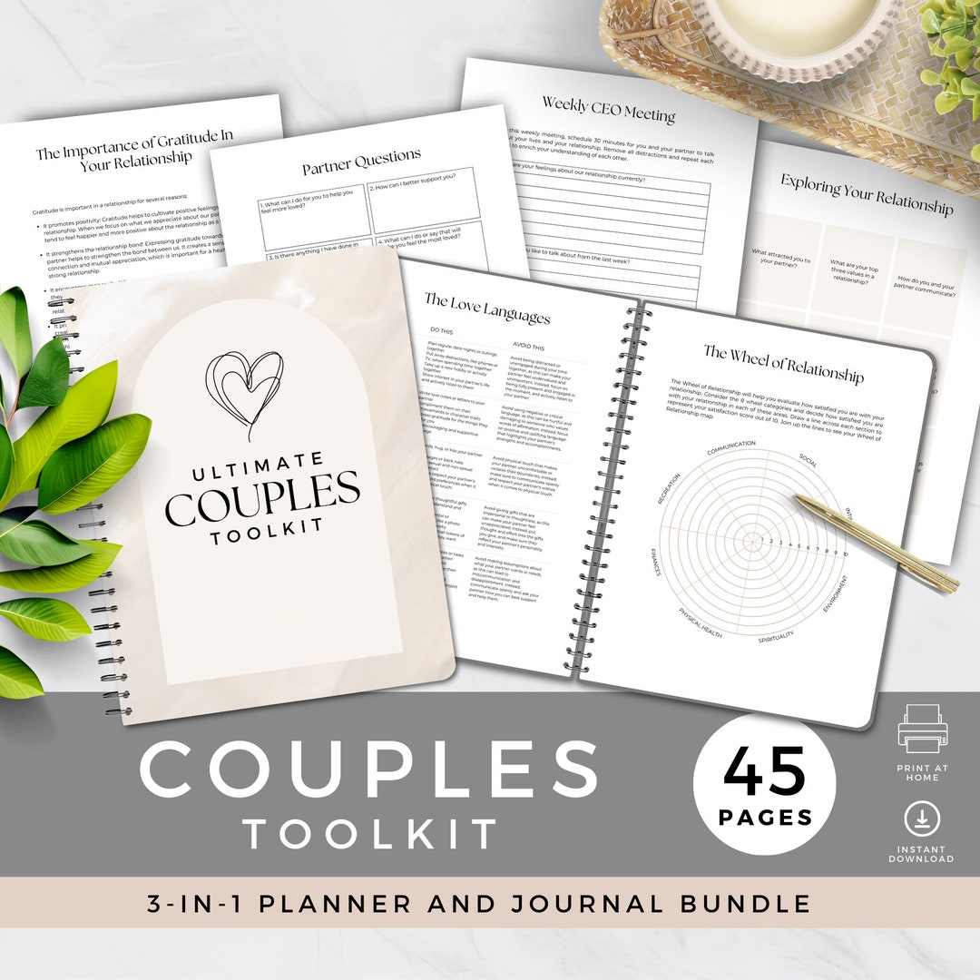 Couples Worksheets, Relationship Goals Planner, Gratitude Journal ...