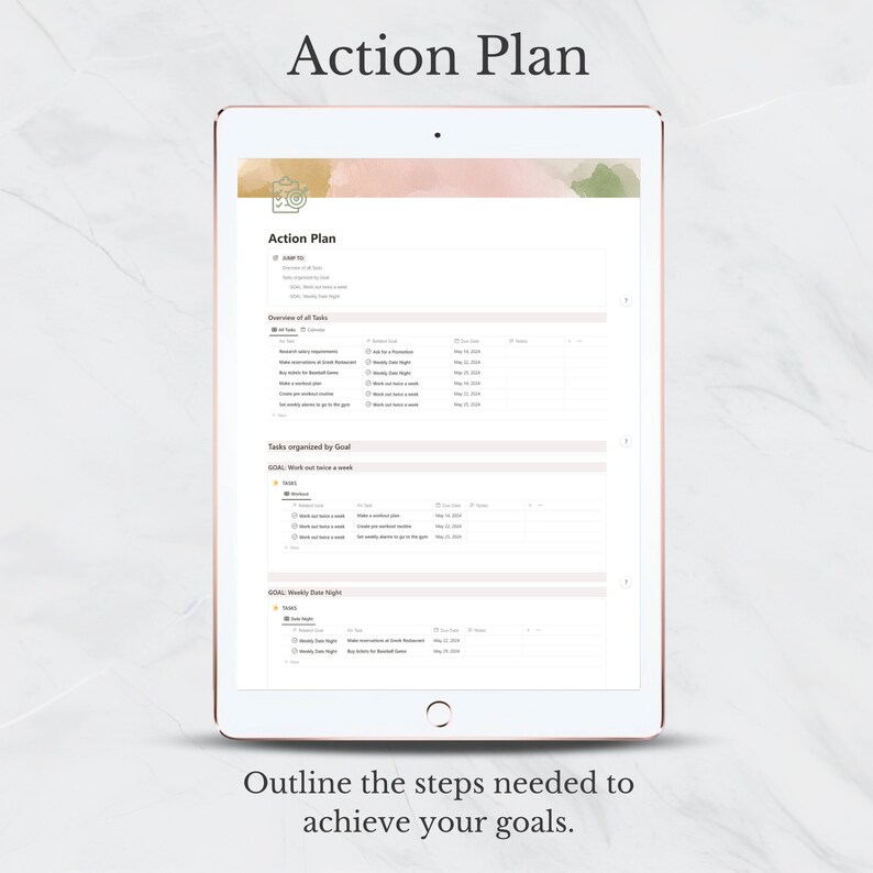 Notion Template Goal Setting, Digital Personal Life Planner, Vision ...