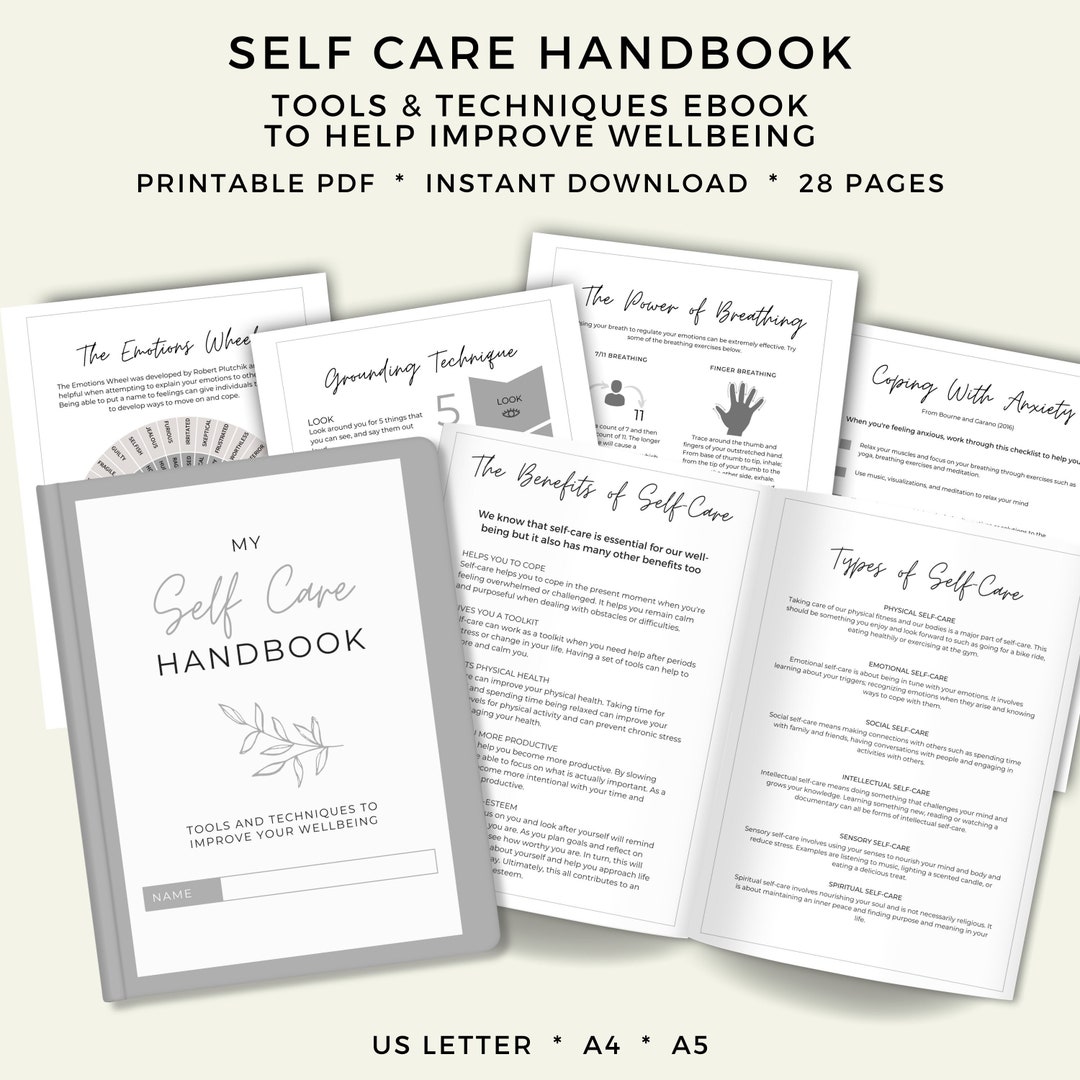 Self Care Journal Book, Self-help Guide With Tools and Techniques ...