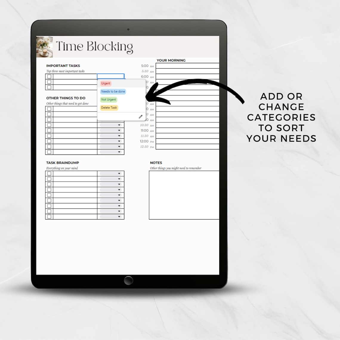 Time Blocking for Google Sheets, Daily Task Action List Tracker ...