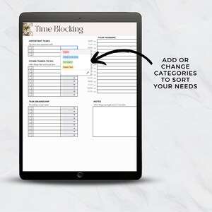 Time Blocking for Google Sheets, Daily Task Action List Tracker ...