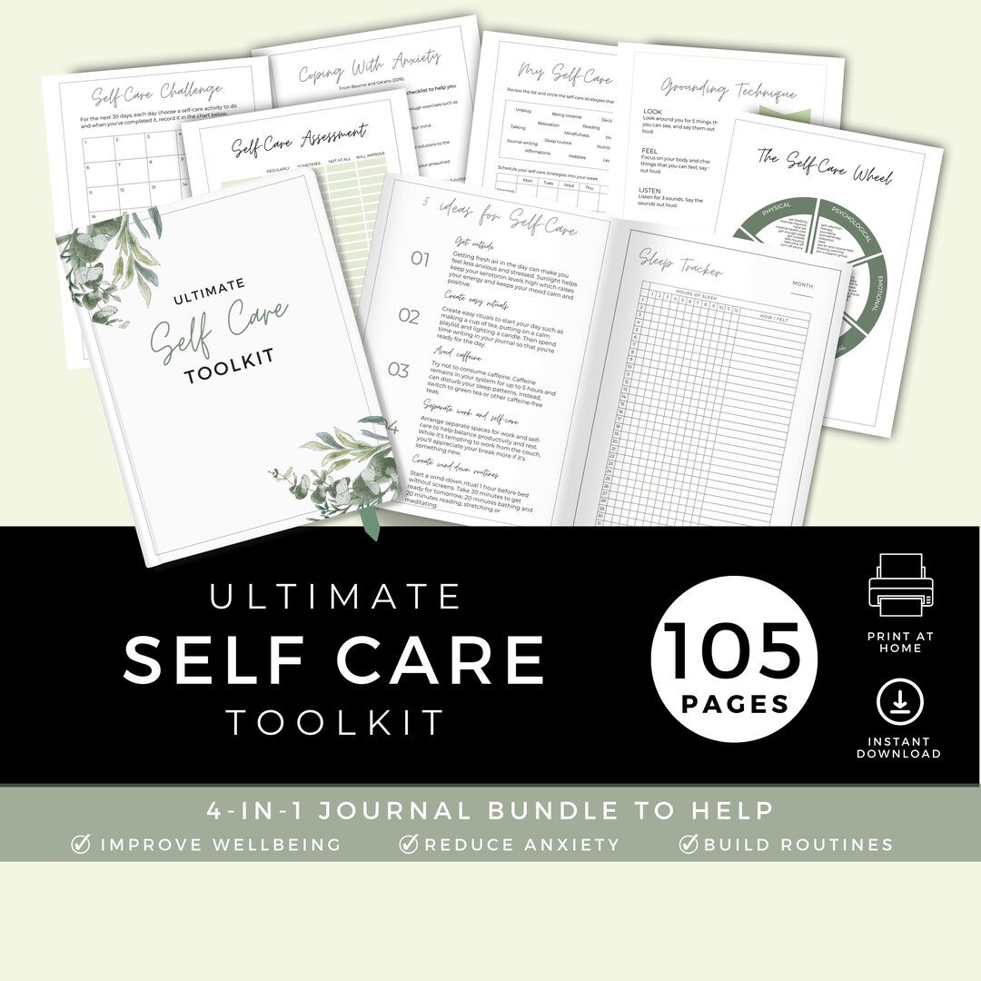 Printable Self Care Journal Bundle, Routines, Wellbeing Handbook ...