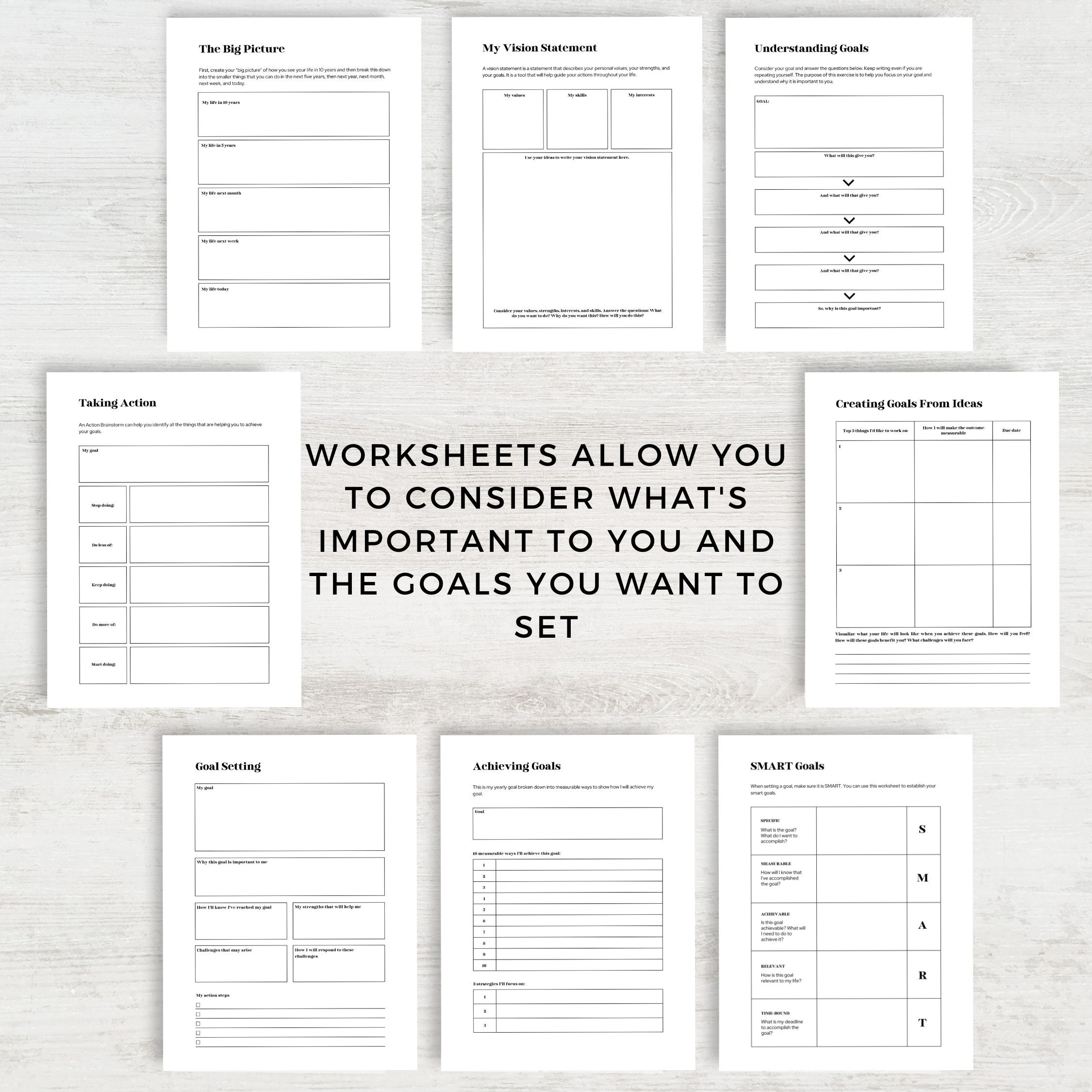 Student Goal Setting Template, SMART Tracker, Teens Productivity ...