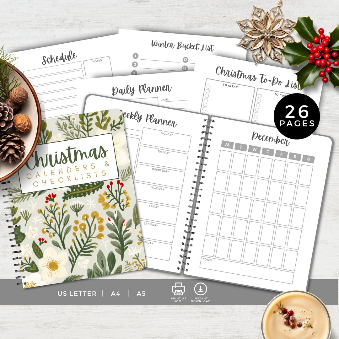 Christmas Checklist Printable, Holiday Calendars & Schedules, Season ...