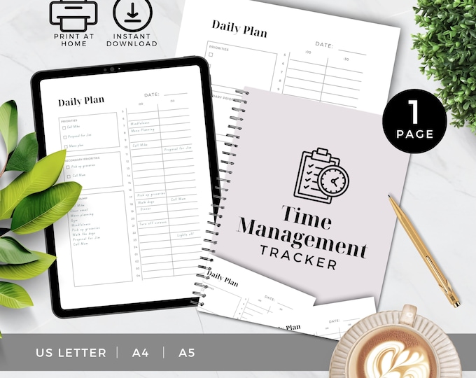 Time Map Daily Planner Printable Download 24 Hour Planner Productivity ...