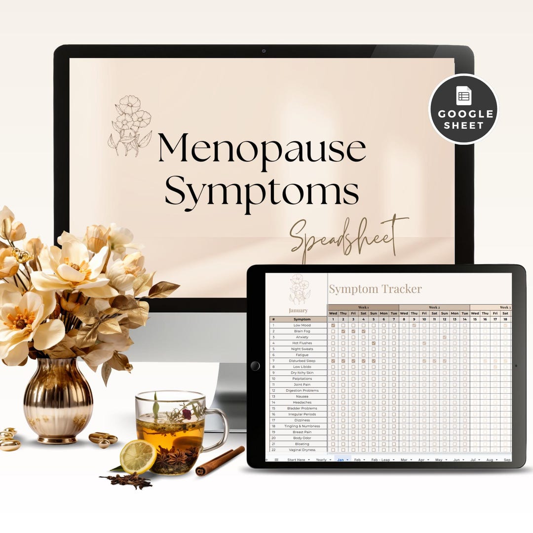 Menopause Symptom Tracker, Google Sheet Spreadsheet, Perimenopause ...