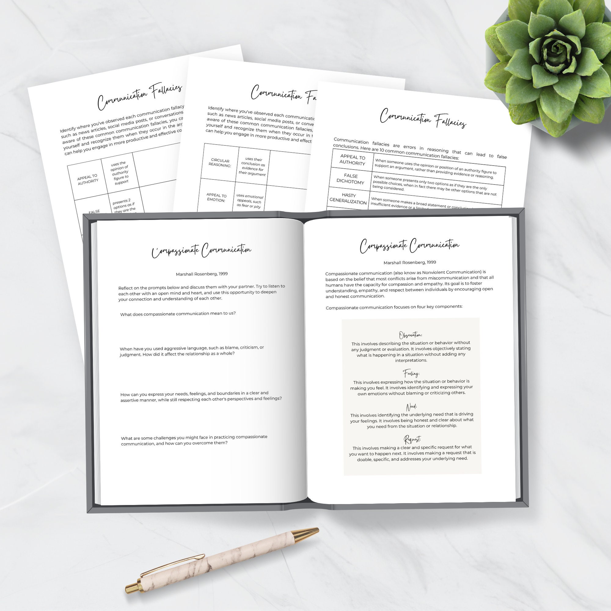 Couples Therapy Worksheets for Communication, Relationship Workbook ...