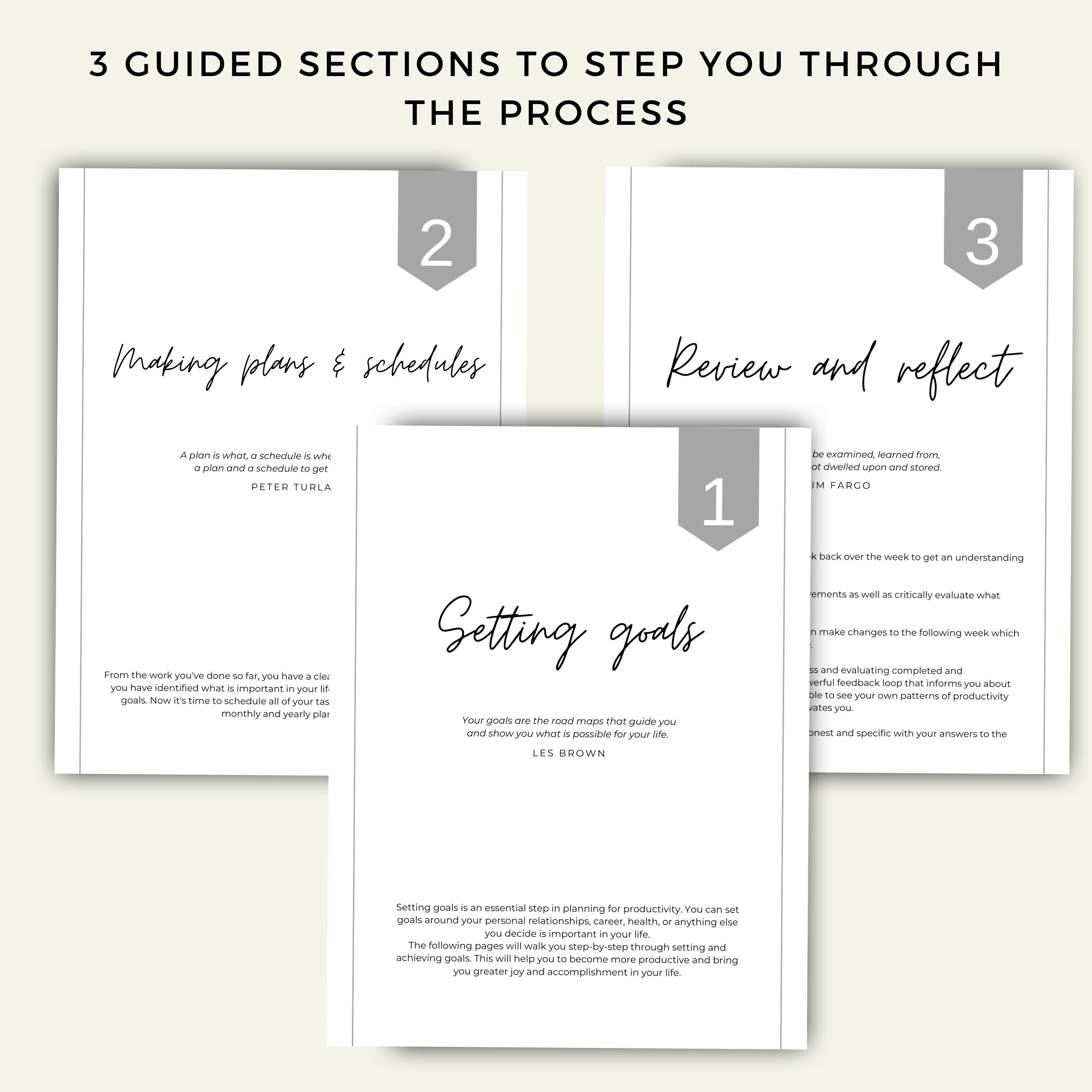 Productivity Planner, Goal Setting Tracker, Time Management Worksheets ...