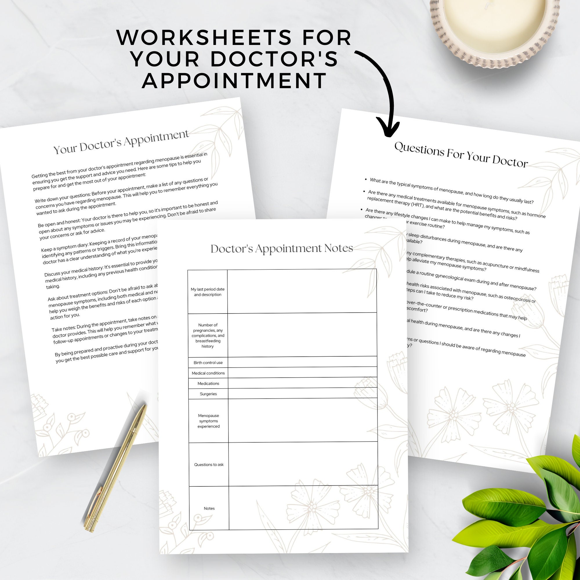 Menopause Journal for Wellbeing, Women's Health Trackers and Workbook ...