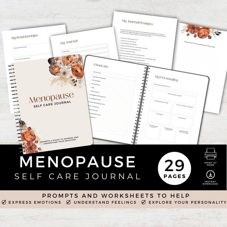 Menopause Self Care Journal Printable Daily Journaling - Etsy