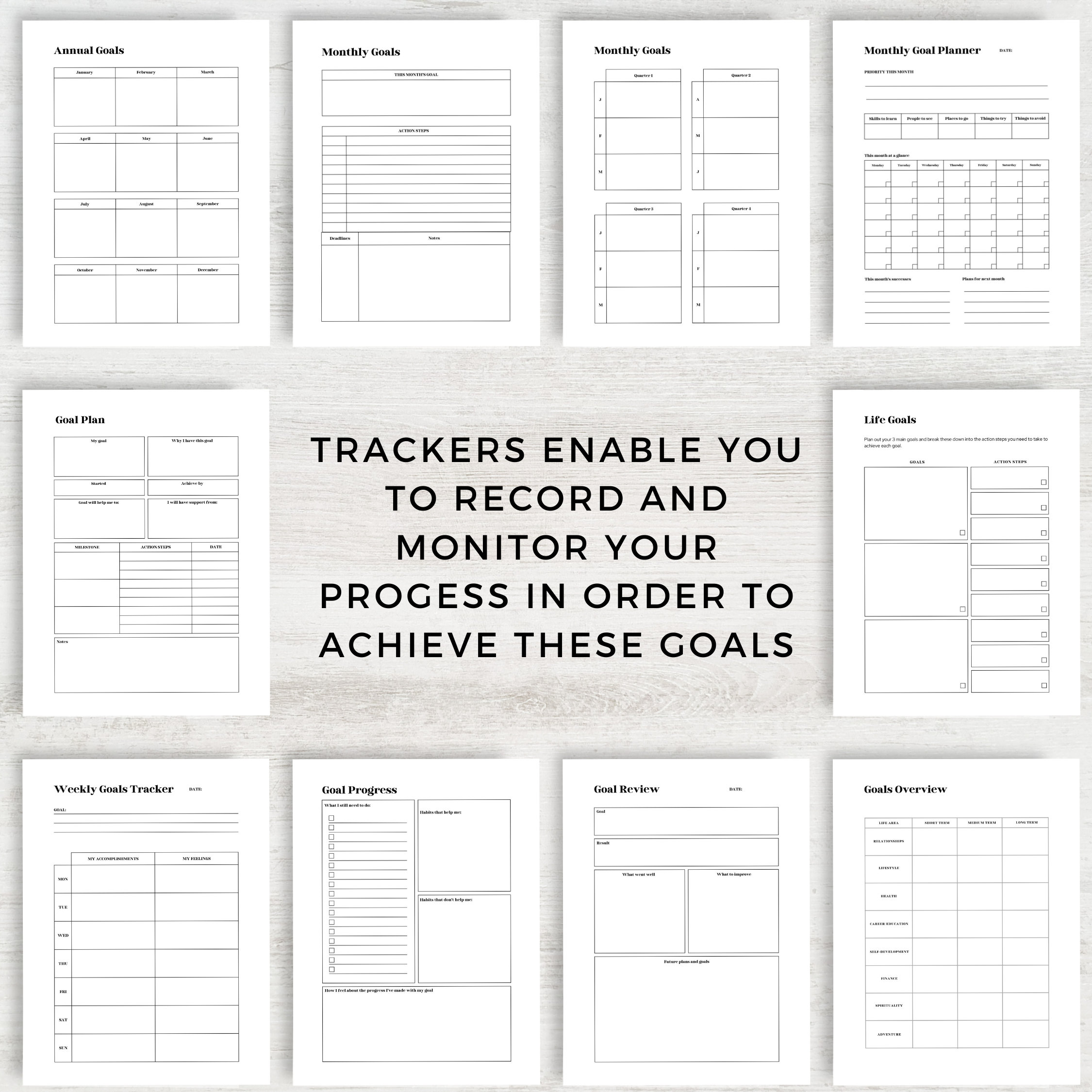 Student Goal Setting Template, SMART Tracker, Teens Productivity ...