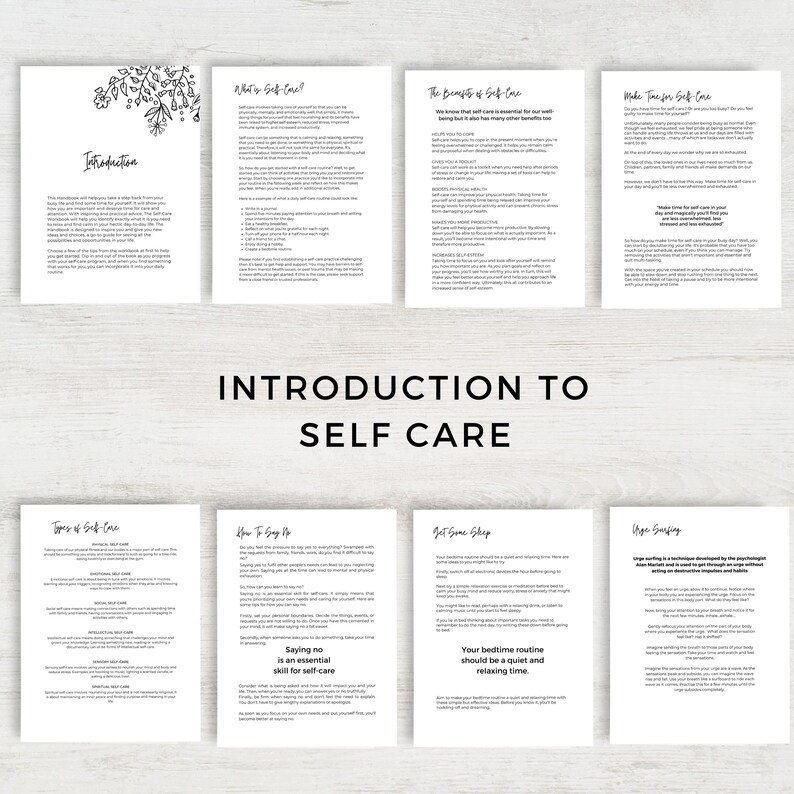 Self Care Planner, Printable, Self-care Ideas, Routines, Checklists ...