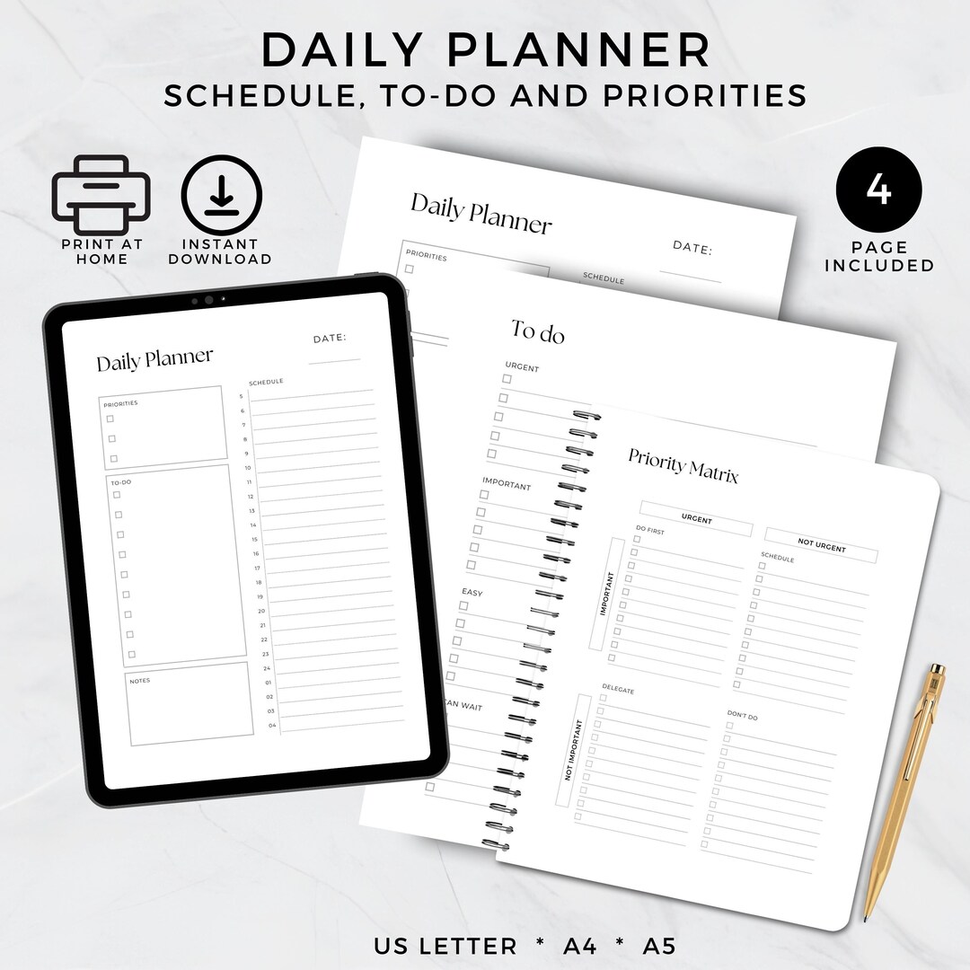 Daily Planner Target, Printable PDF, Day Diary, Hourly Schedule ...