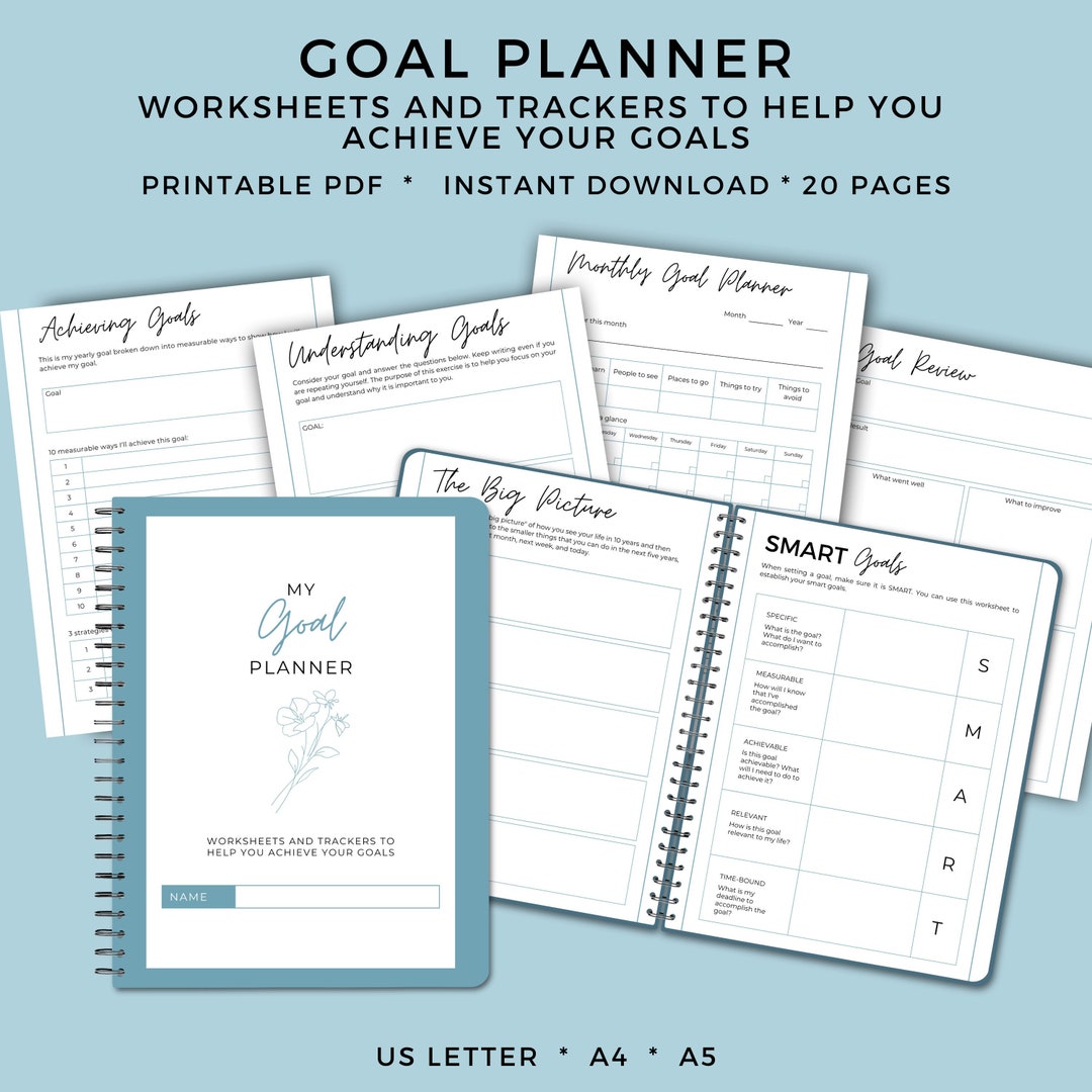 Life Goal Planner Template, Printable, Goal Setting & Tracking, Action ...