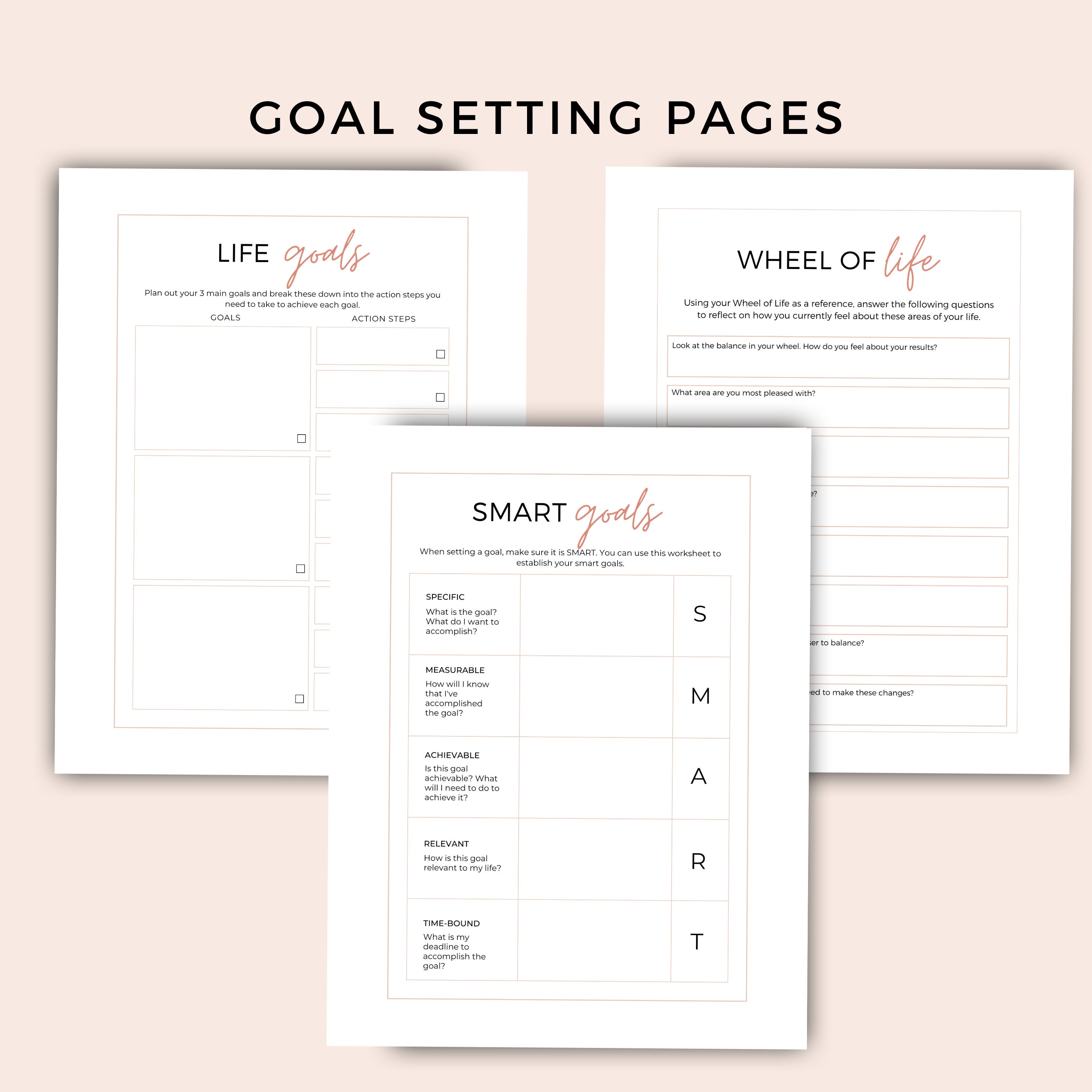 Wheel of Life Coaching Template, Goal Setting Worksheets, Level 10 ...