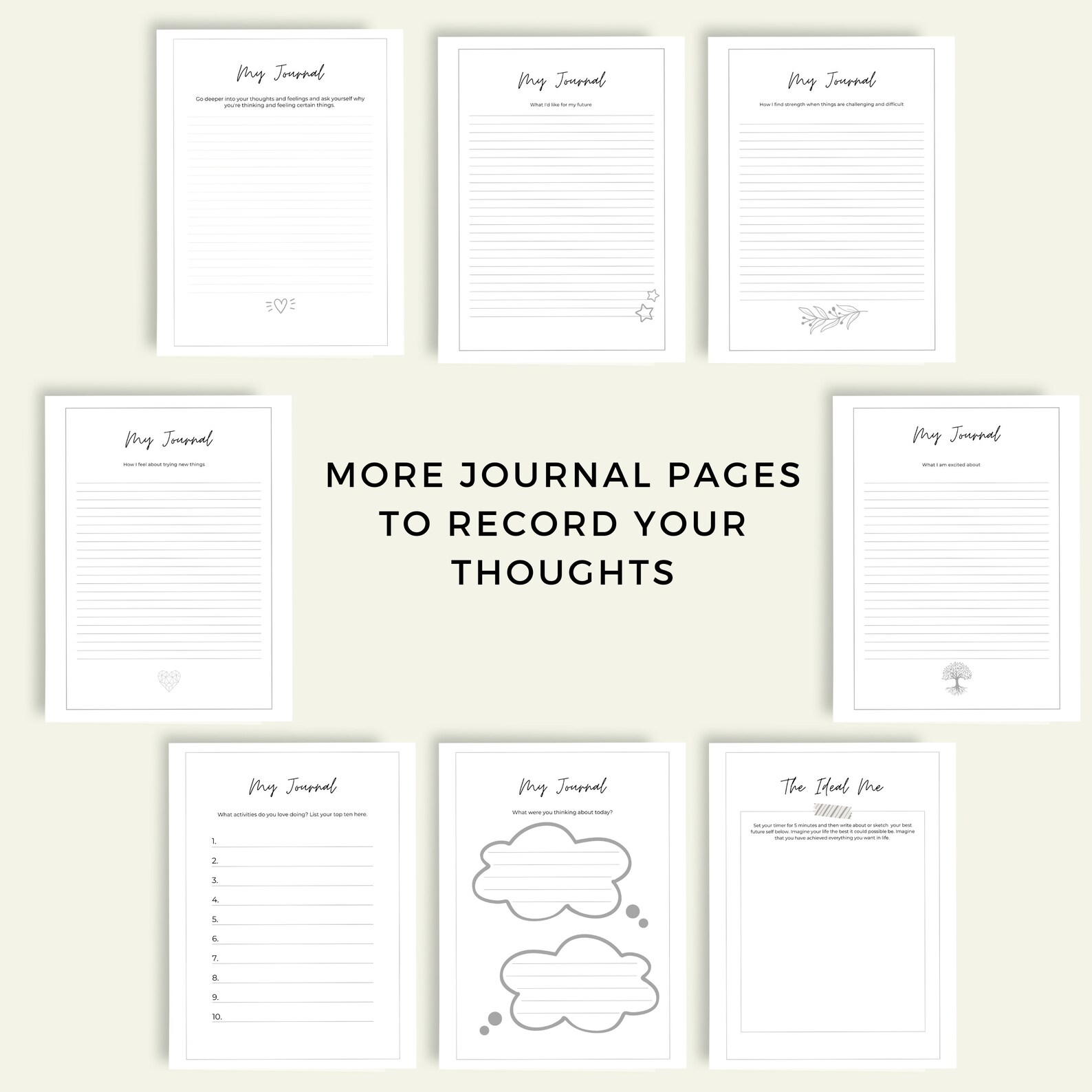 Self Care Workbook With Journaling Prompts, Daily Wellbeing Planner ...