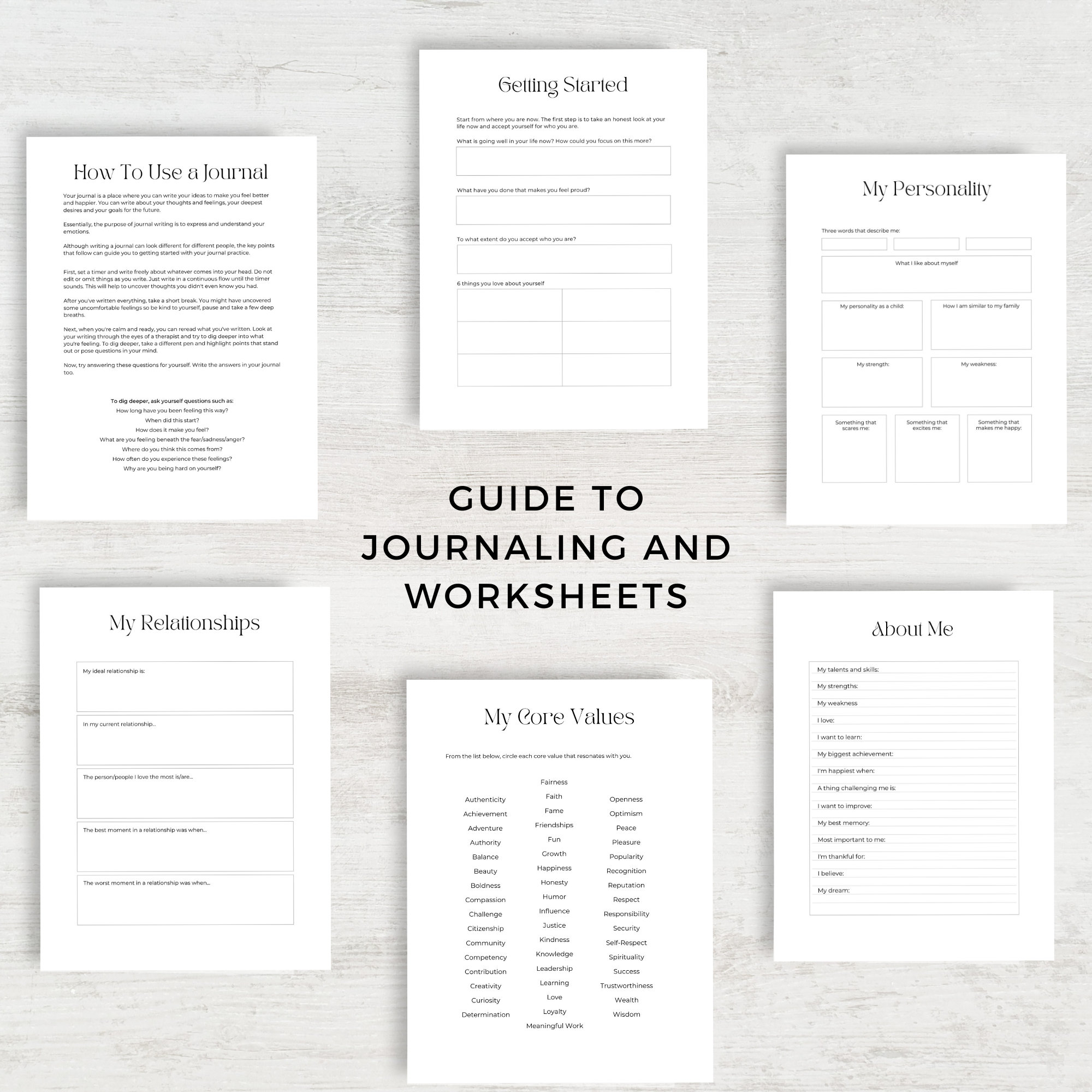 Future Self Journaling Template, Daily Mindful Journal Prompts, Start ...