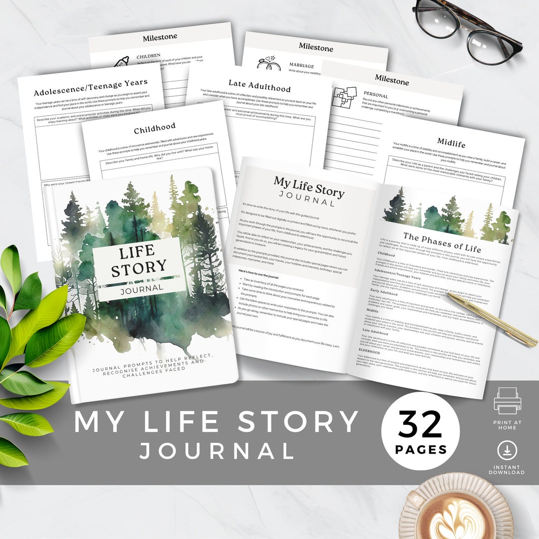 Legacy Journal Dad, My Life Story Journal for Men, Guided Journaling ...