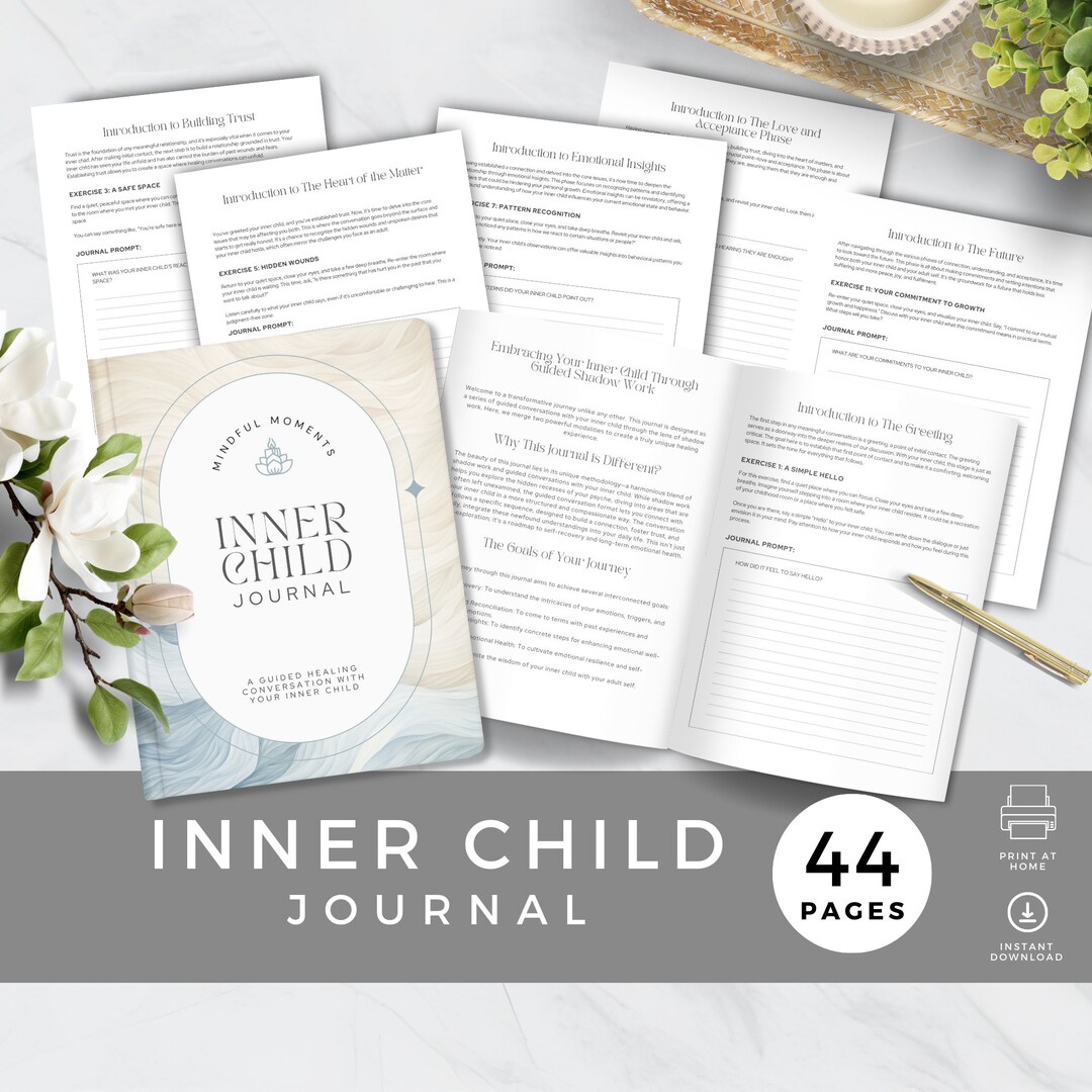 Inner Child Work Journal, Therapy Questions for Emotional Healing ...