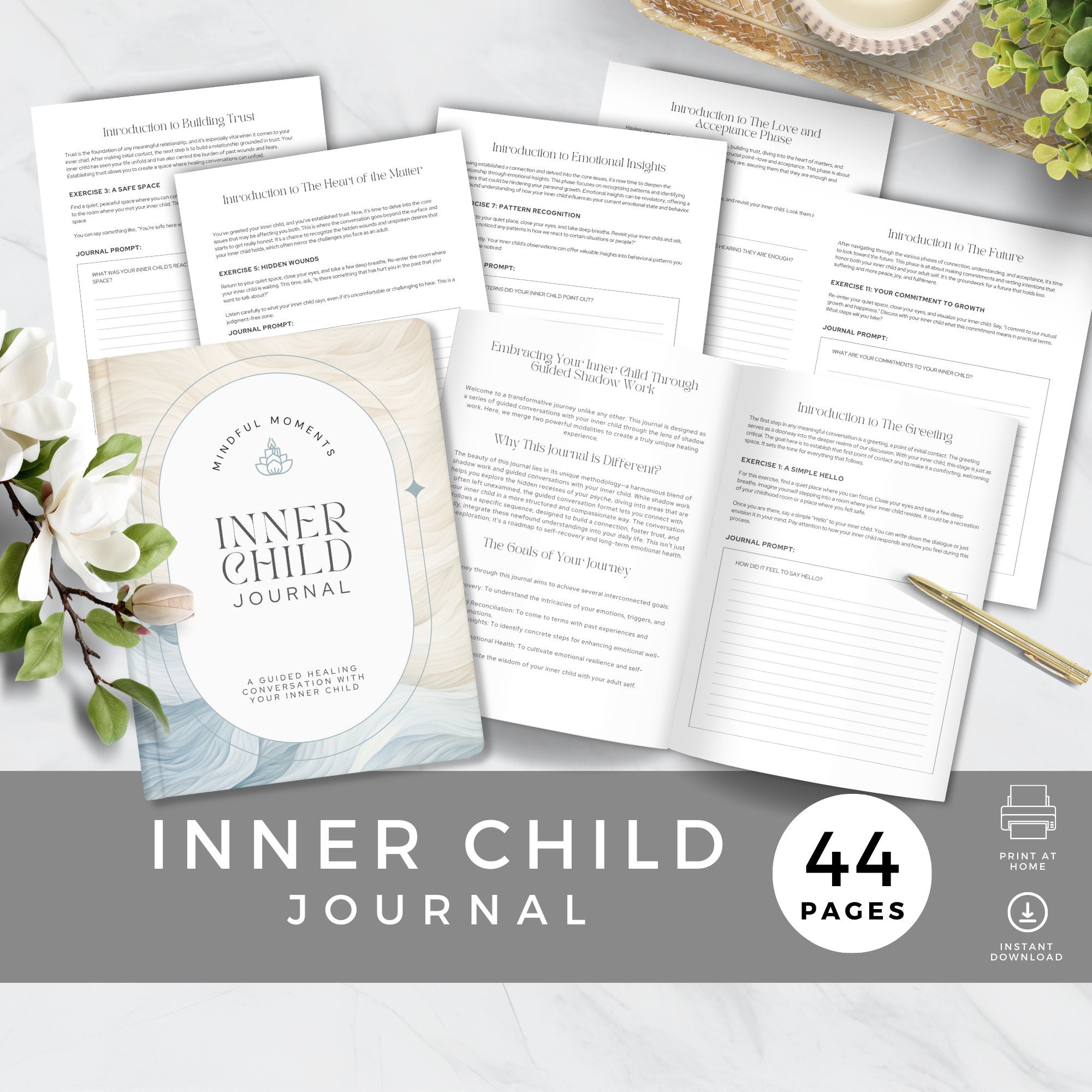 Inner Child Work Journal, Therapy Questions for Emotional Healing ...