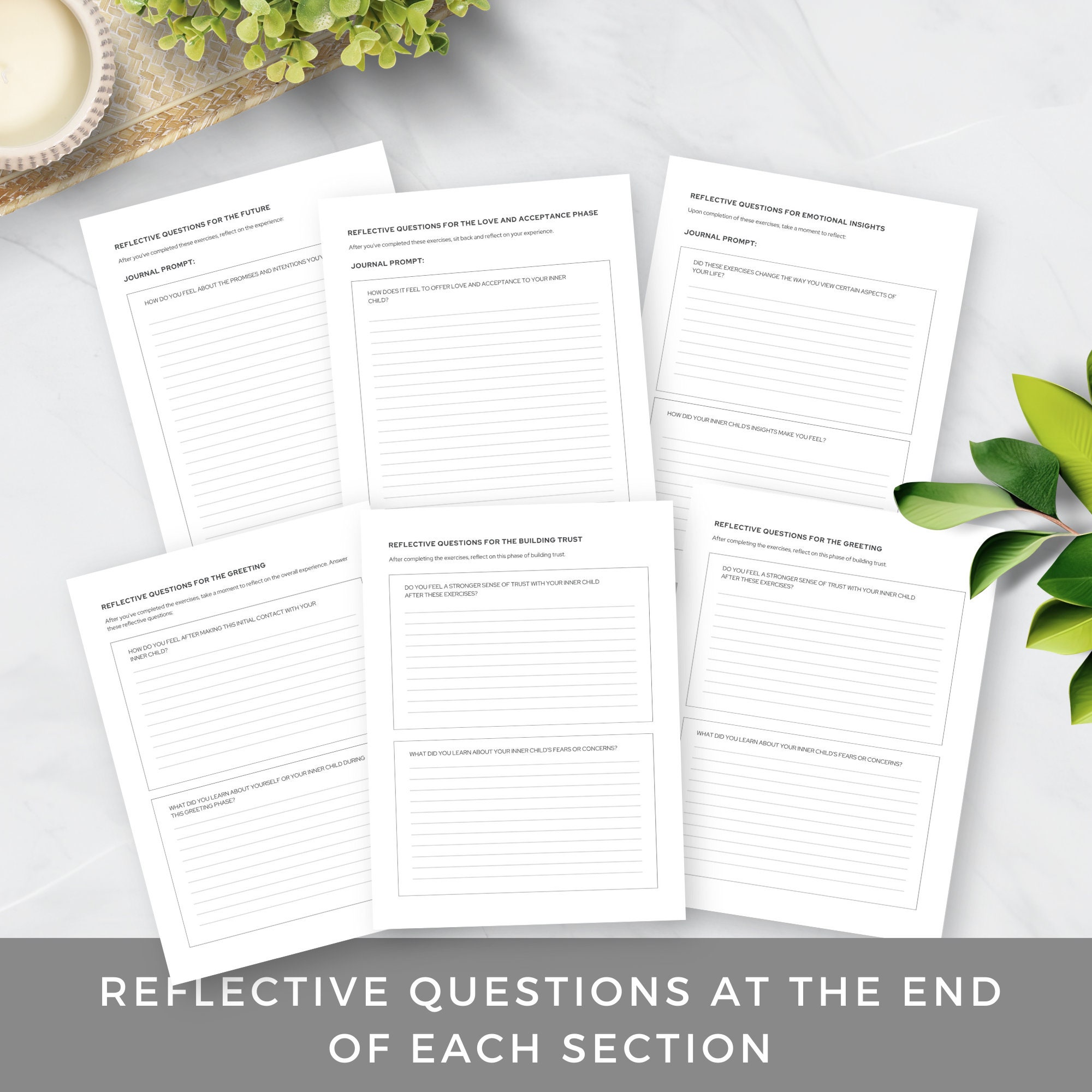 Inner Child Work Journal, Therapy Questions for Emotional Healing ...