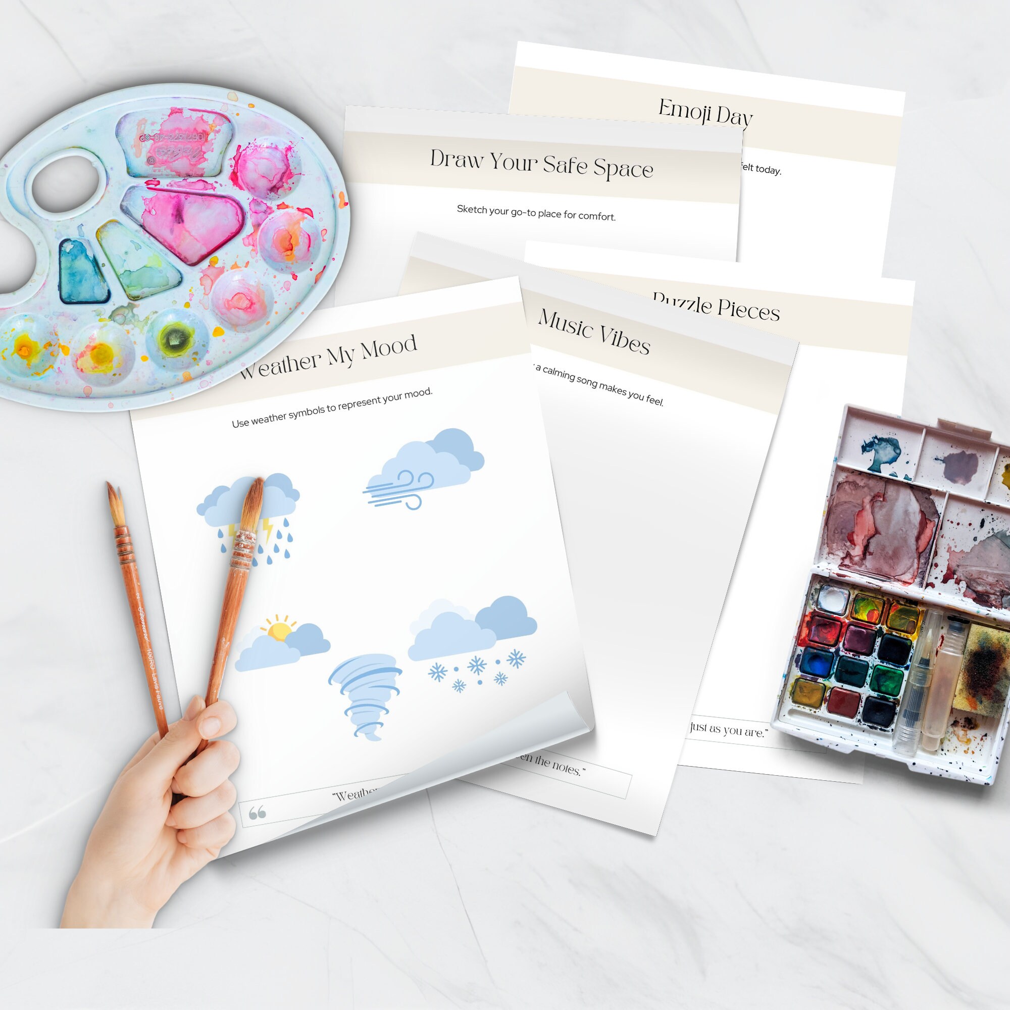 Art Therapy Journal Prompts for Adults, Mindfulness Self Care Activity ...