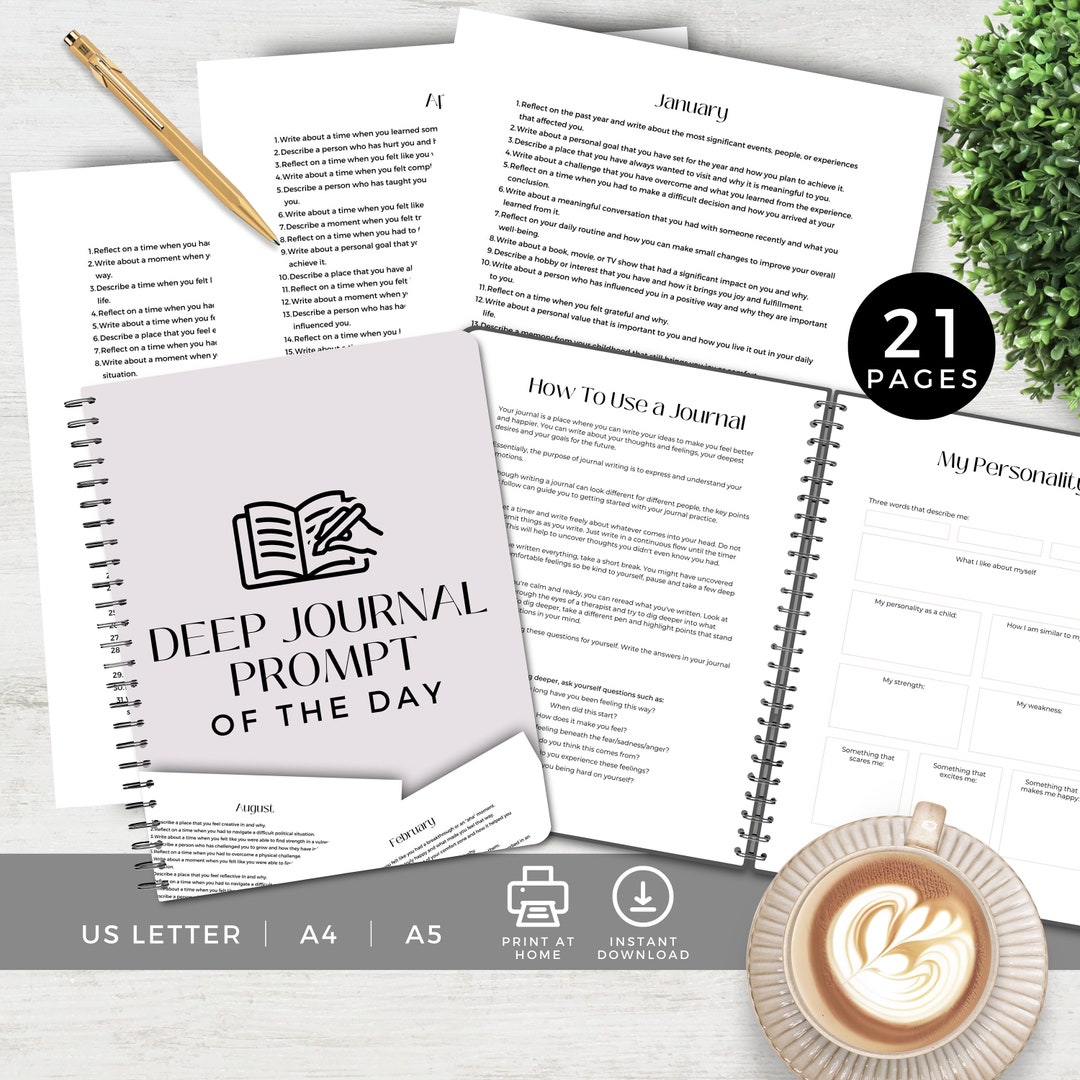 Deep Journal Prompt of the Day, Mindfulness Practice, Daily 365 ...