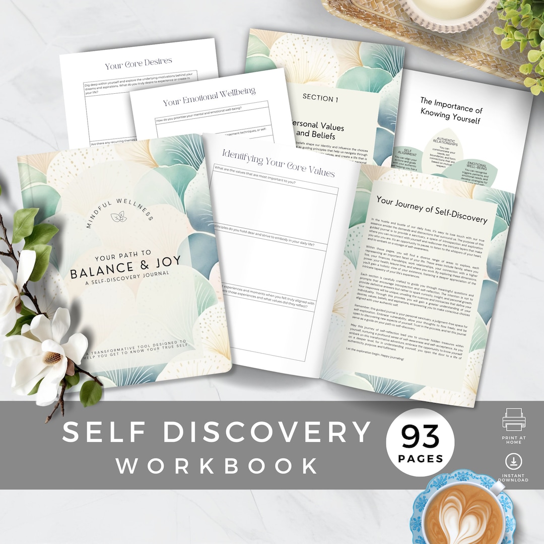 Self Discovery Worksheets, Personal Growth Journal, Guided Prompts for ...