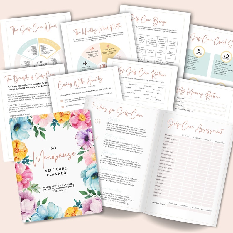 Printable Wellbeing Toolkit, Menopause Self Care Planner, Positive ...