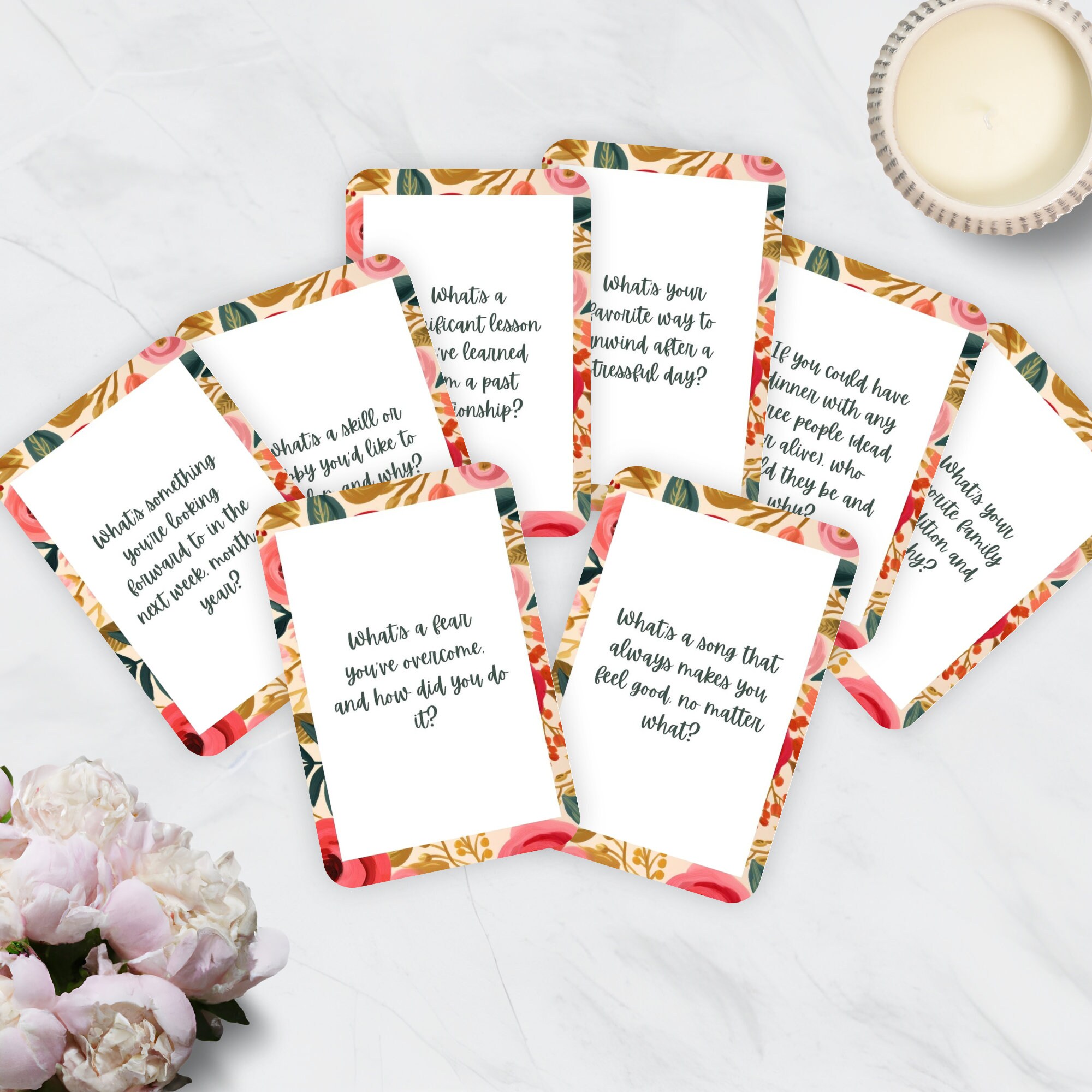 Date Night Conversation Cards for Couples, Question Prompt Starters ...