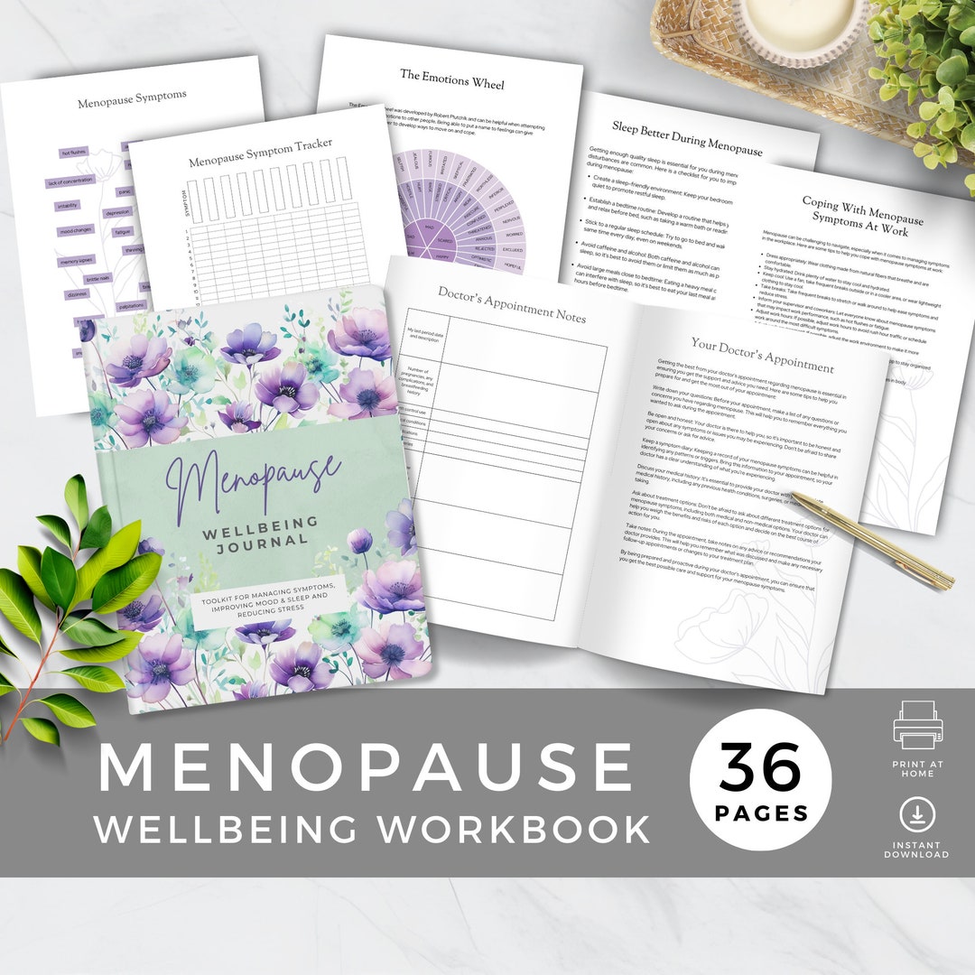 Menopause Journal for Wellbeing, Women's Health Trackers and Workbook ...