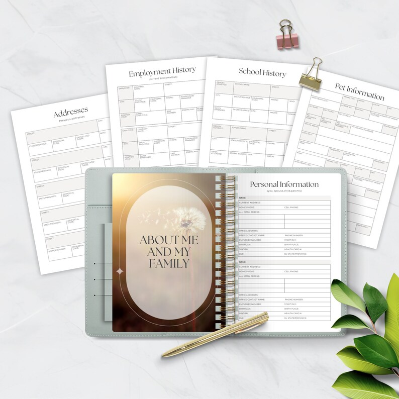 End of Life Planner, Printable What If Organizer, Just in Case Binder ...