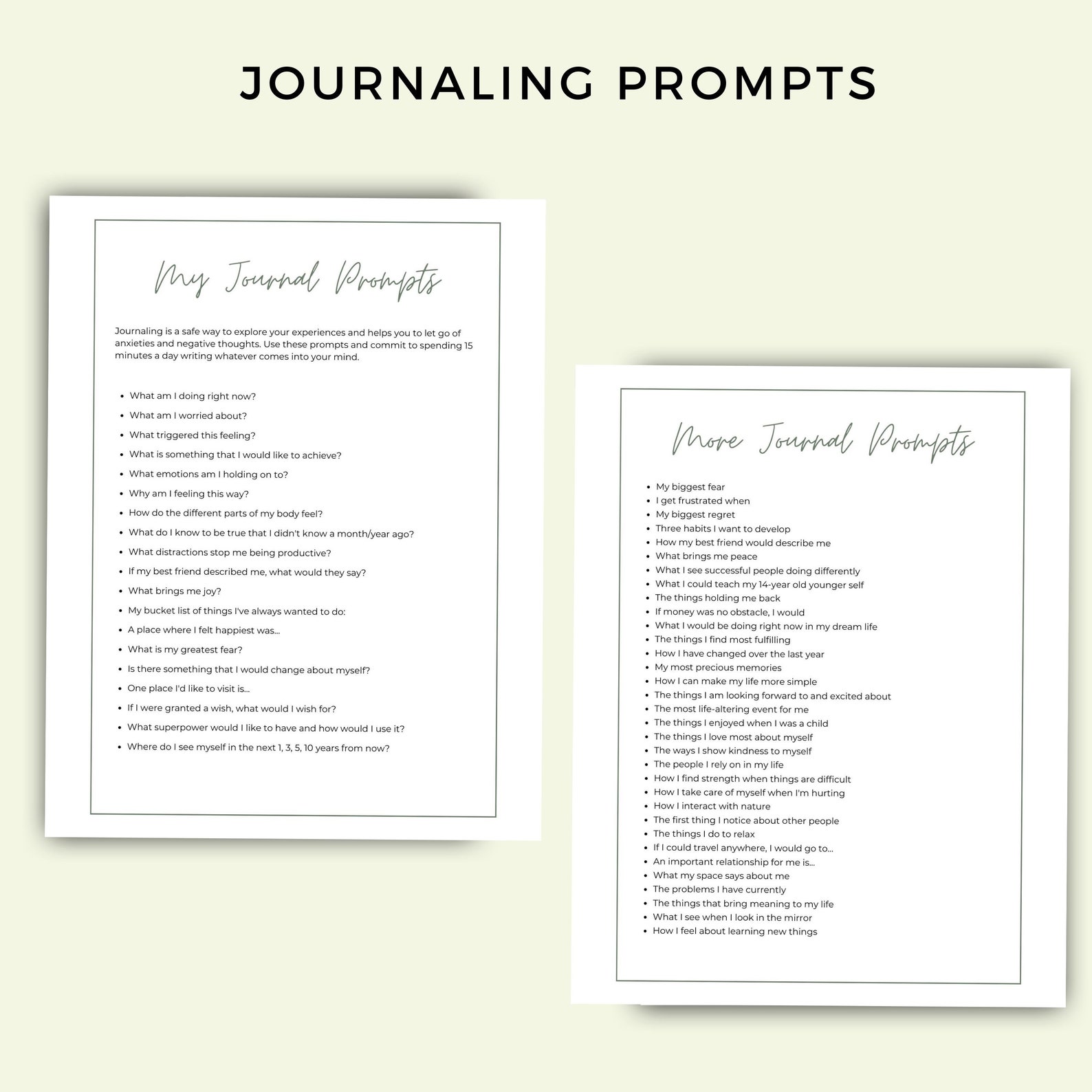 Self Care Journal, Printable, Daily Journaling, Self-care Prompts ...