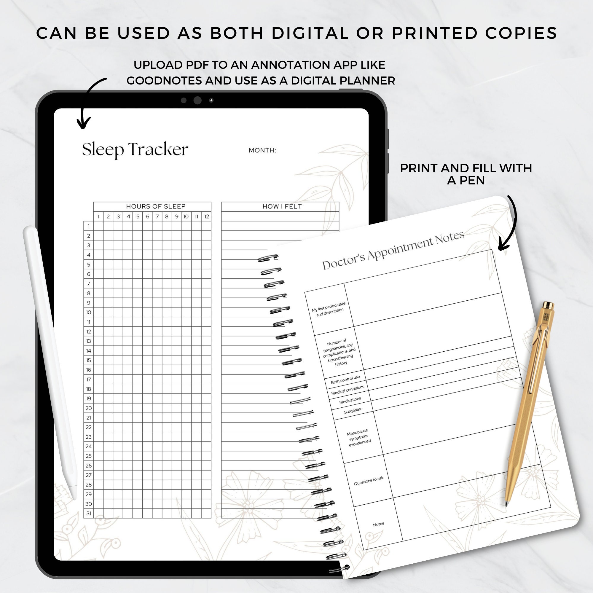 Menopause Journal for Wellbeing, Women's Health Trackers and Workbook ...