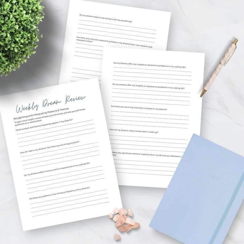 Dream Journal Printable PDF With Analysis and Interpretation Guide ...